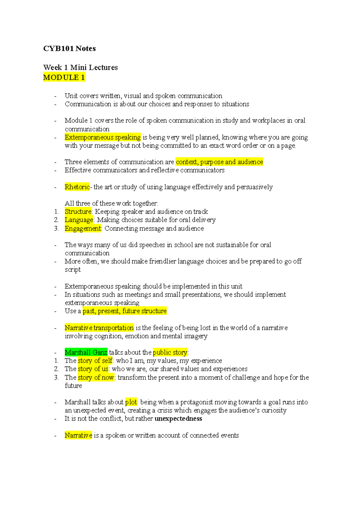 CYB101 Notes - CYB101 Notes Week 1 Mini Lectures MODULE 1 Unit covers ...