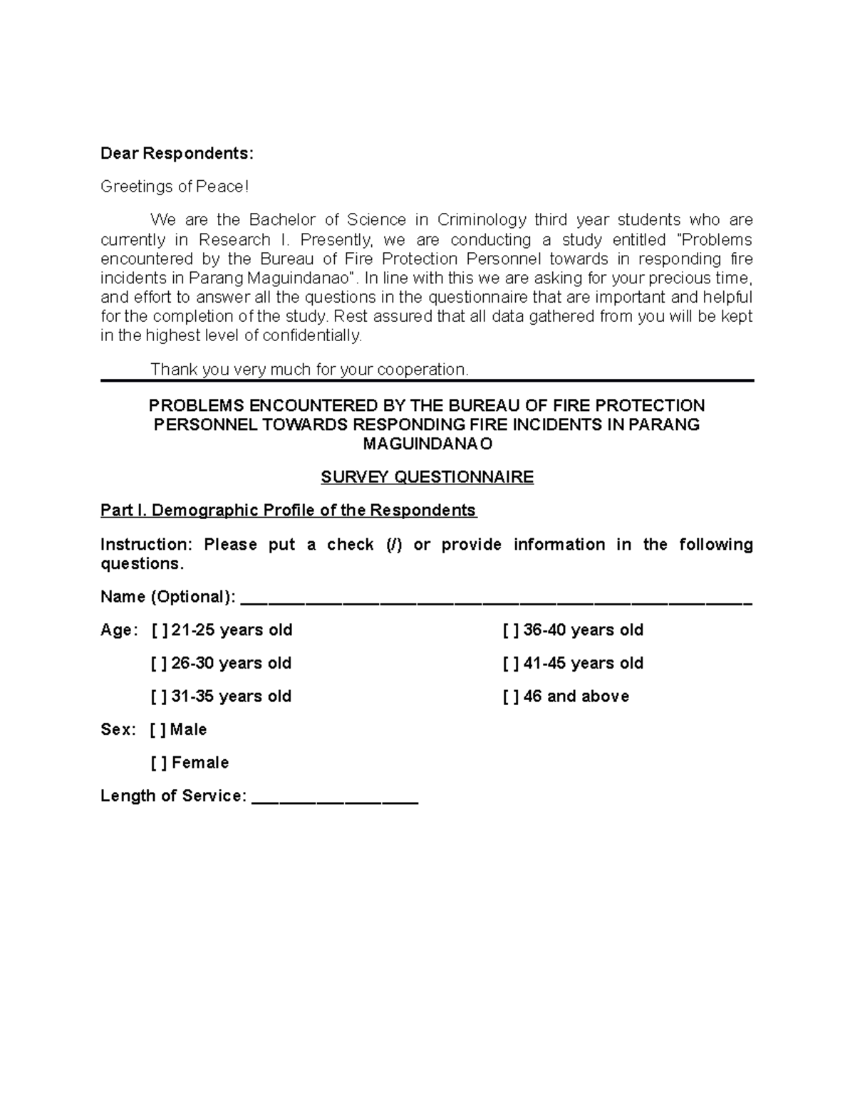 Survey Questionnair 1 - Studyhard - Dear Respondents: Greetings of ...