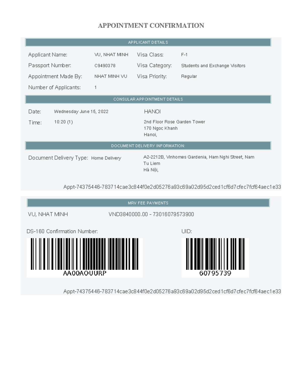 Appointment Confirmation - APPOINTMENT CONFIRMATION APPLICANT DETAILS ...