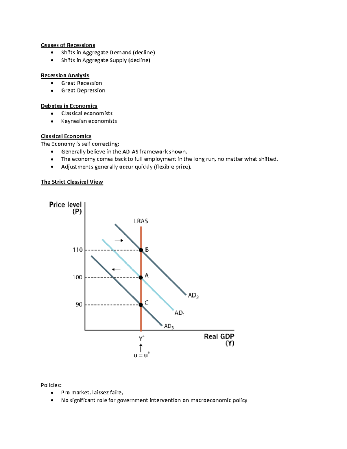 Econm 1015 Recessions and Expansions - Causes of Recessions • Shifts in ...