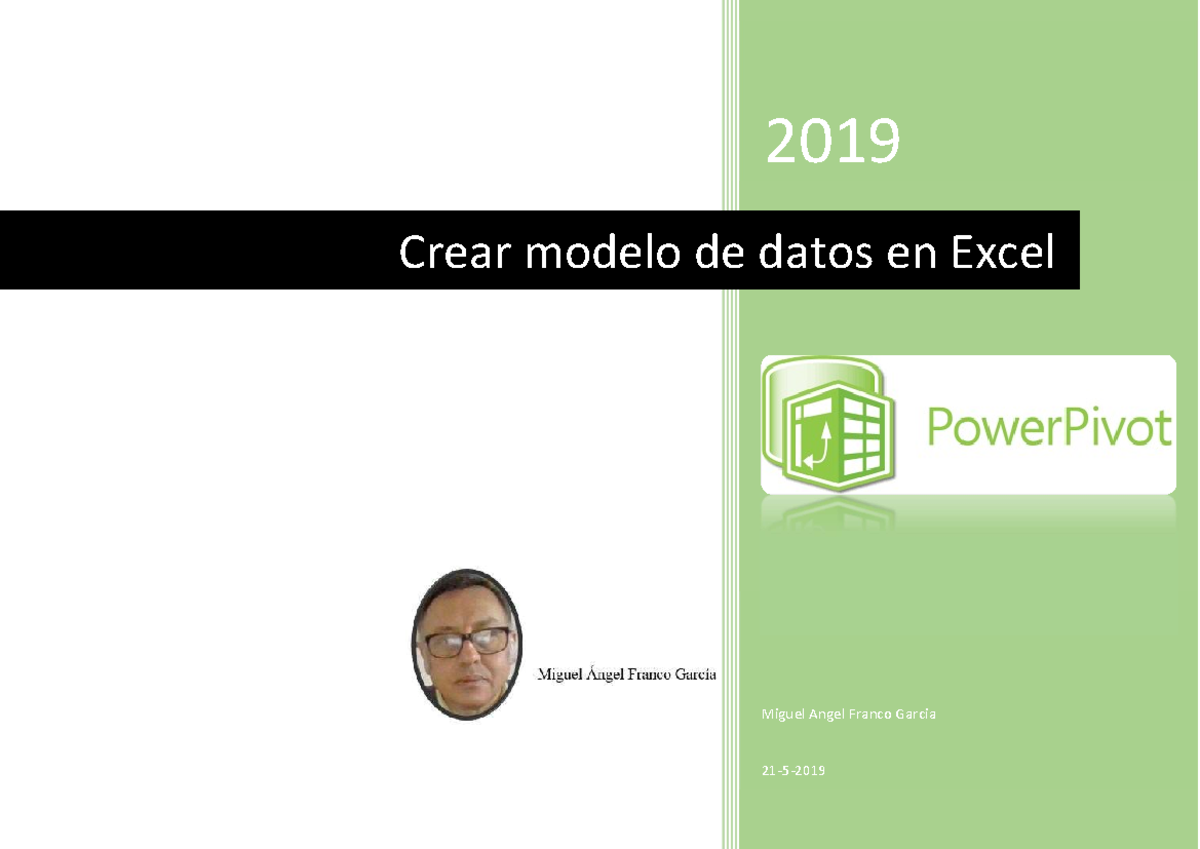 Crear Modelo DE Datos EN Excel - 2019 Miguel Angel Franco Garcia 21-5 ...