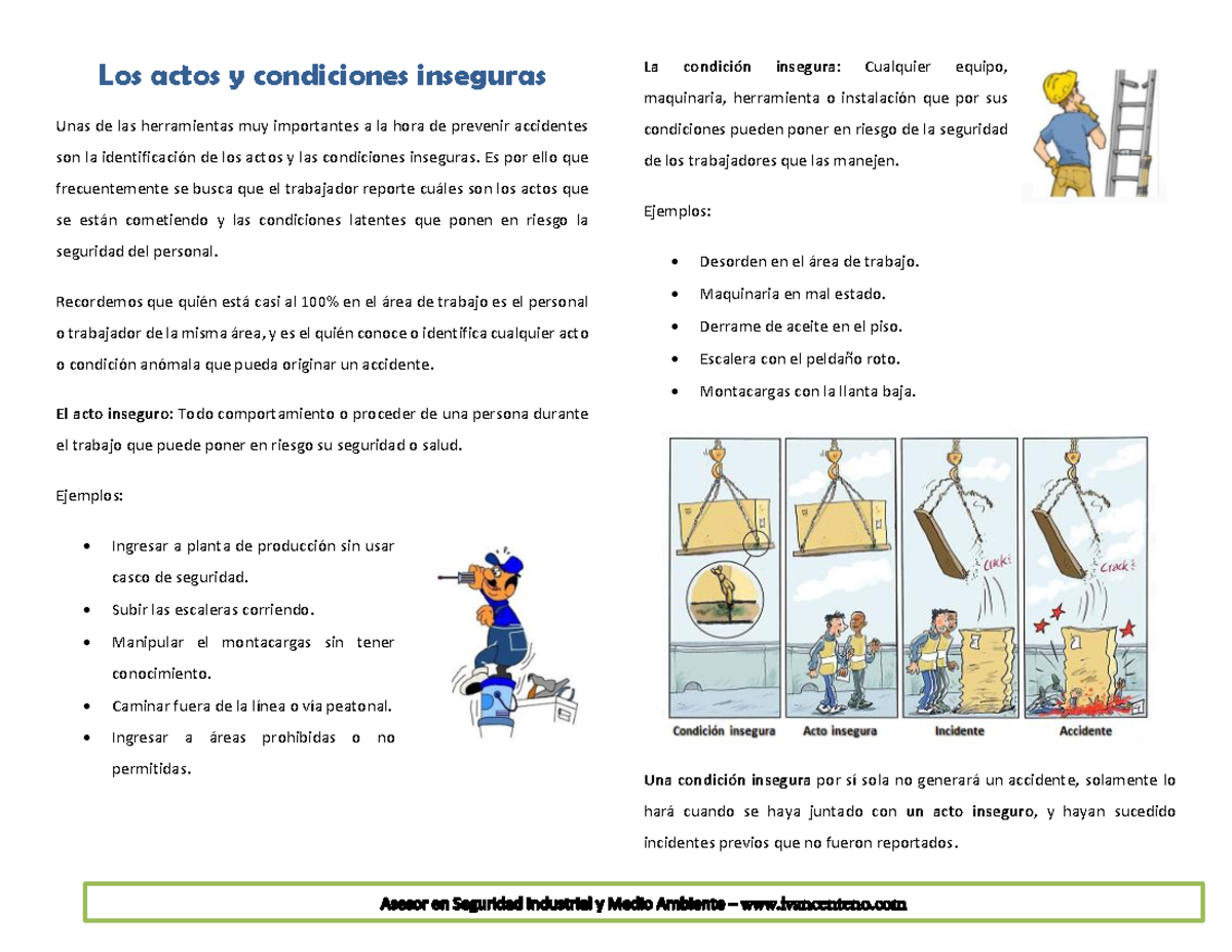 Los actos y condiciones insegurasss qwfwd - Los actos y condiciones ...