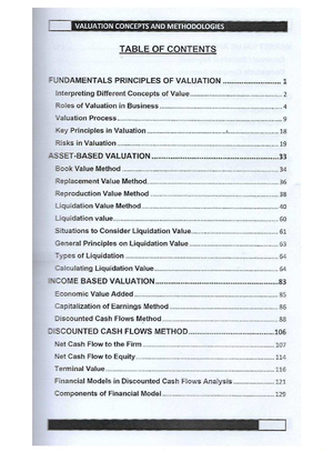 Valuation - Lecture notes - VALUATION CONCEPTS AND METHODOLOFIES ...