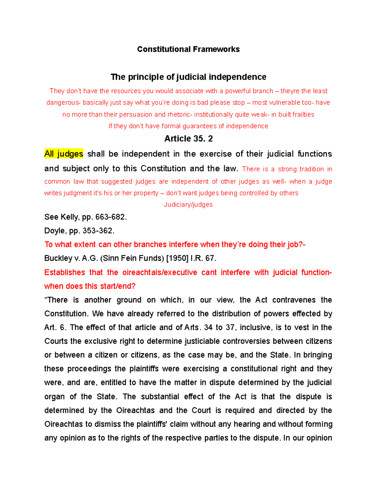 Week 8 reading list - judicial independence - Constitutional Frameworks ...