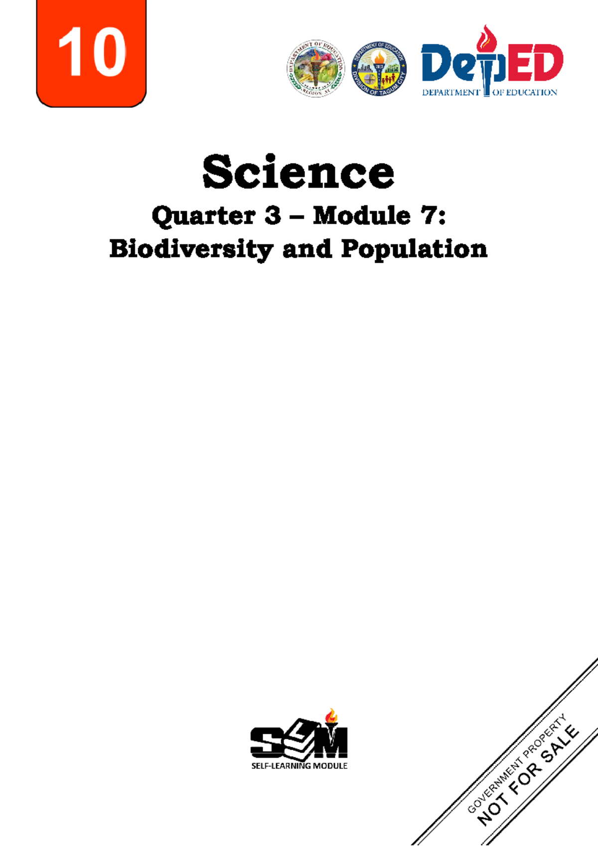 Science SLM G10 Q3 M7 Biodiversity and Population - Science Quarter 3 ...
