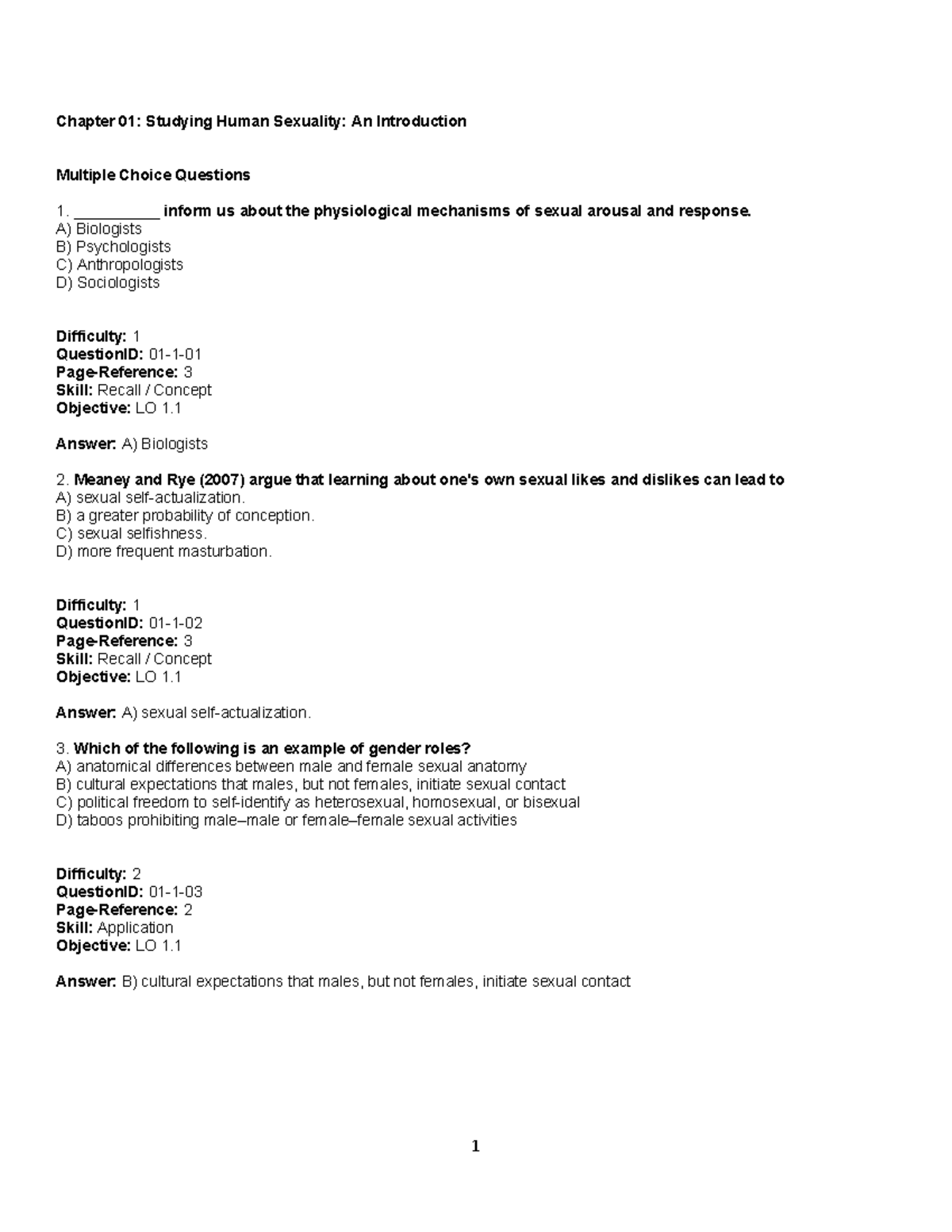 Chapter 01 Studying Human Sexuality An Introduction - Chapter 01 ...