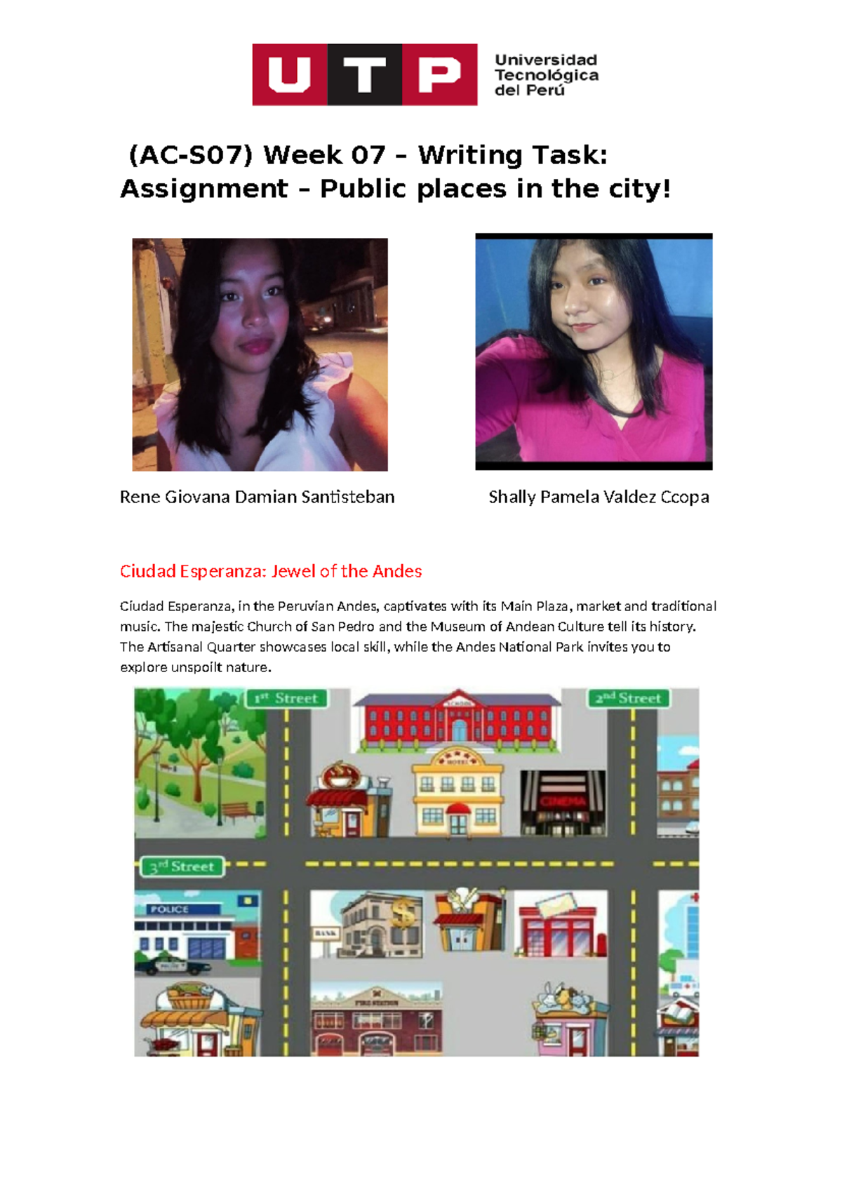 Ingles 1 (2) - (AC-S07) Week 07 – Writing Task: Assignment – Public places in the city! Rene ...