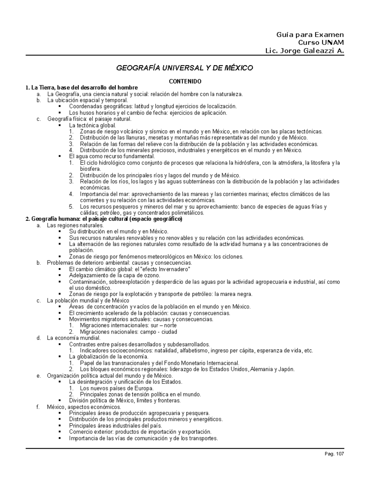 Guía UNAM 6 - Geografia - Apuntes examen para estudiar por tu cuenta y ...