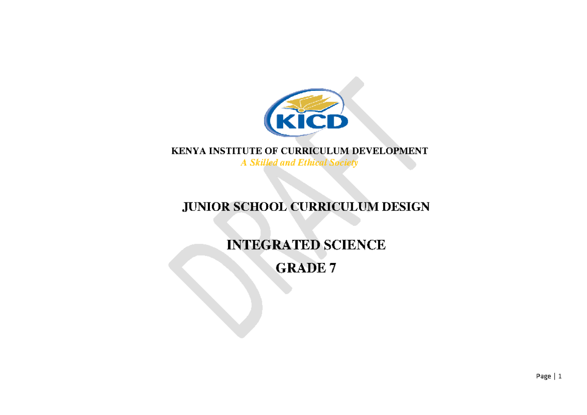 Grade.7 - Cbc - Page | 1 KENYA INSTITUTE OF CURRICULUM DEVELOPMENT A ...