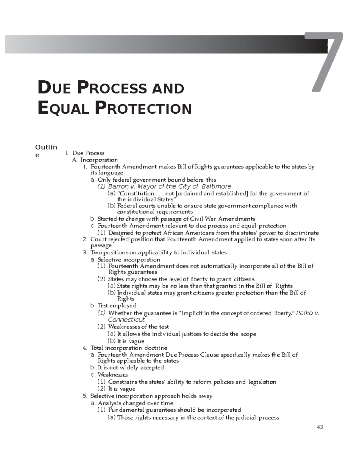 Ch07 Due Process and Equal Protection - DUE PROCESS AND EQUAL ...