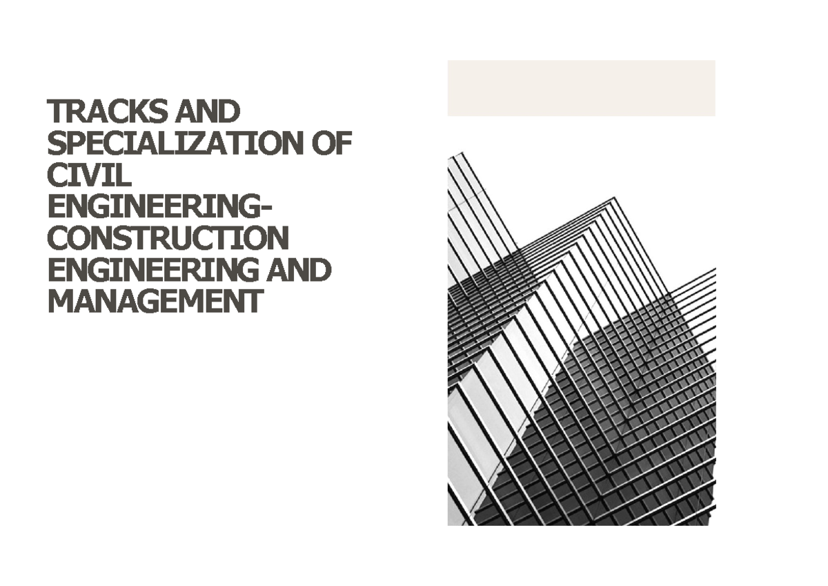 PPT - Construction Management Specialization - TRACKS AND ...