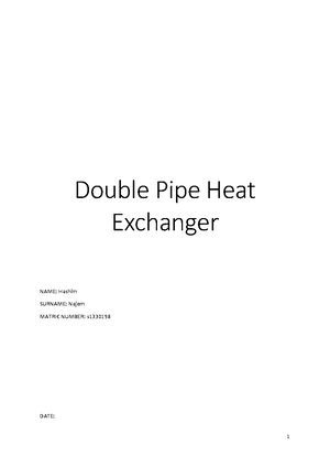 Heat exchanger lab report final - Warning: TT: undefined function: 32 ...