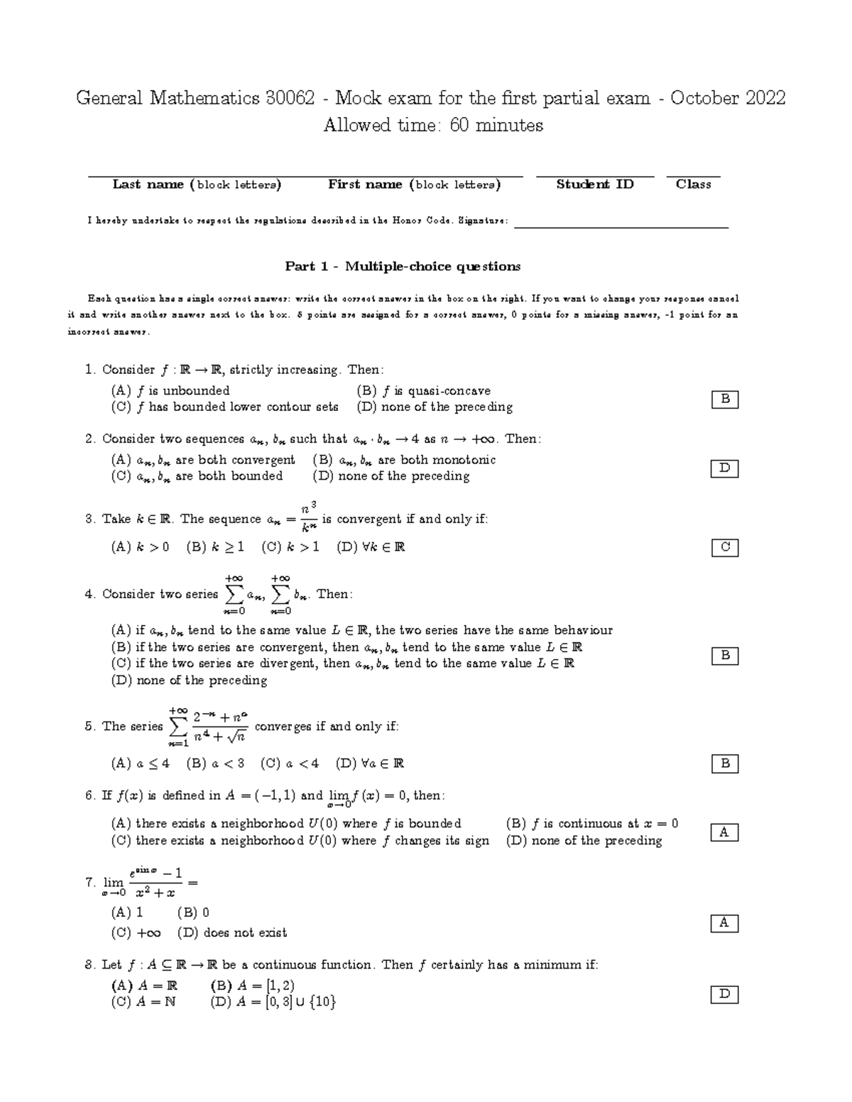 30062 mock pp1 en sol - General Mathematics 30062 - Mock exam for the ...