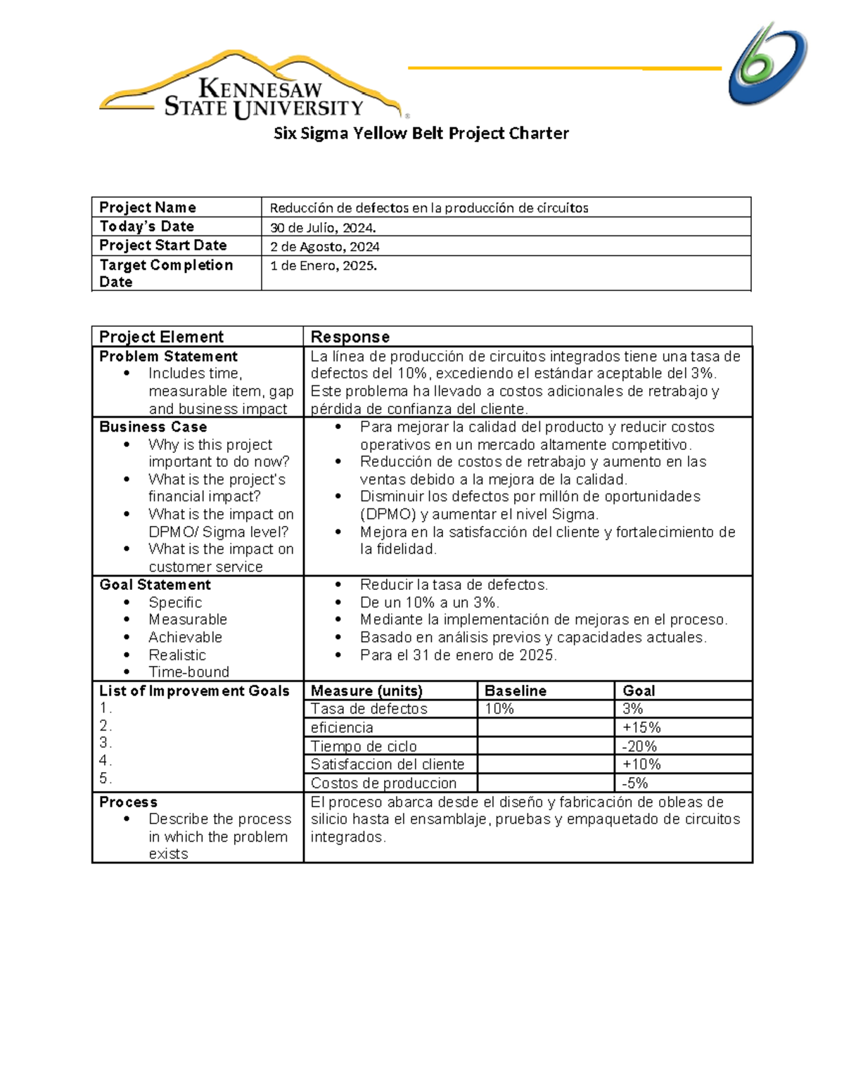 53c798ecd0c5e9c38d05a8a8c501cf6e Six-Sigma-Yellow-Belt-Project-Charter ...