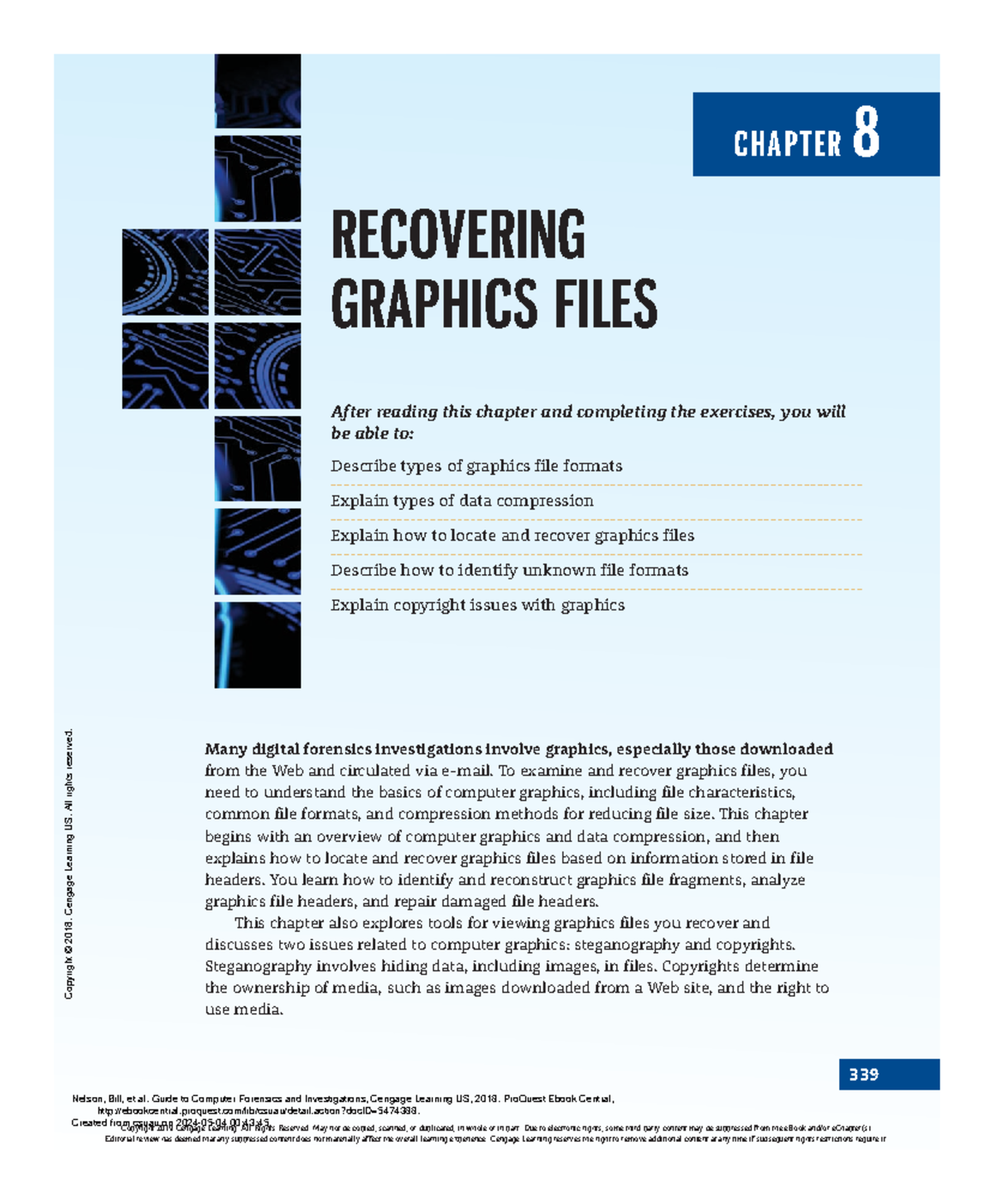 Guide to Computer Forensics and Investigations - (Chapter 8 Recovering Graphics Files ...
