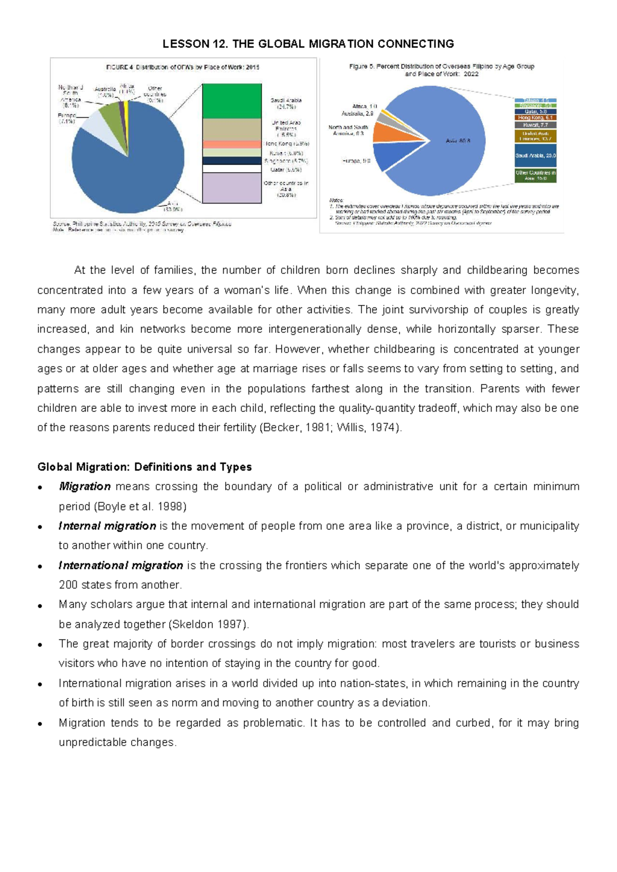 Global Migration - LESSON 12. THE GLOBAL MIGRATION CONNECTING At the ...