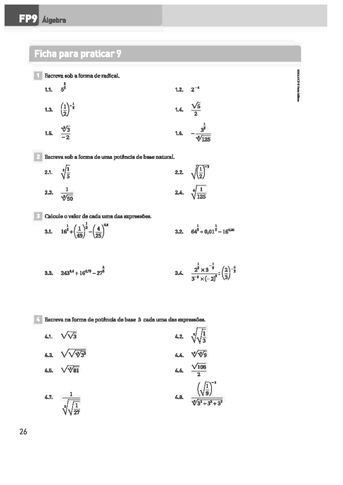 Ficha sobre Radicais - Matemática A - Studocu
