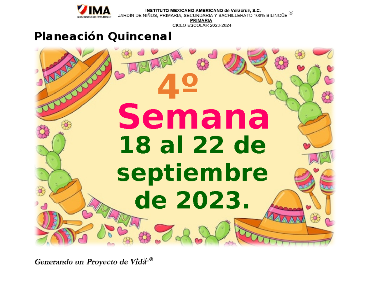 Semana 4 WORD (4TO Grado)completo - 4º grado Semana 4 18 al 22 de ...