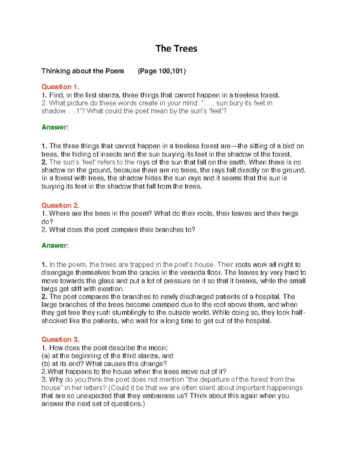 The trees - I want to download the file - The Trees Thinking about the ...