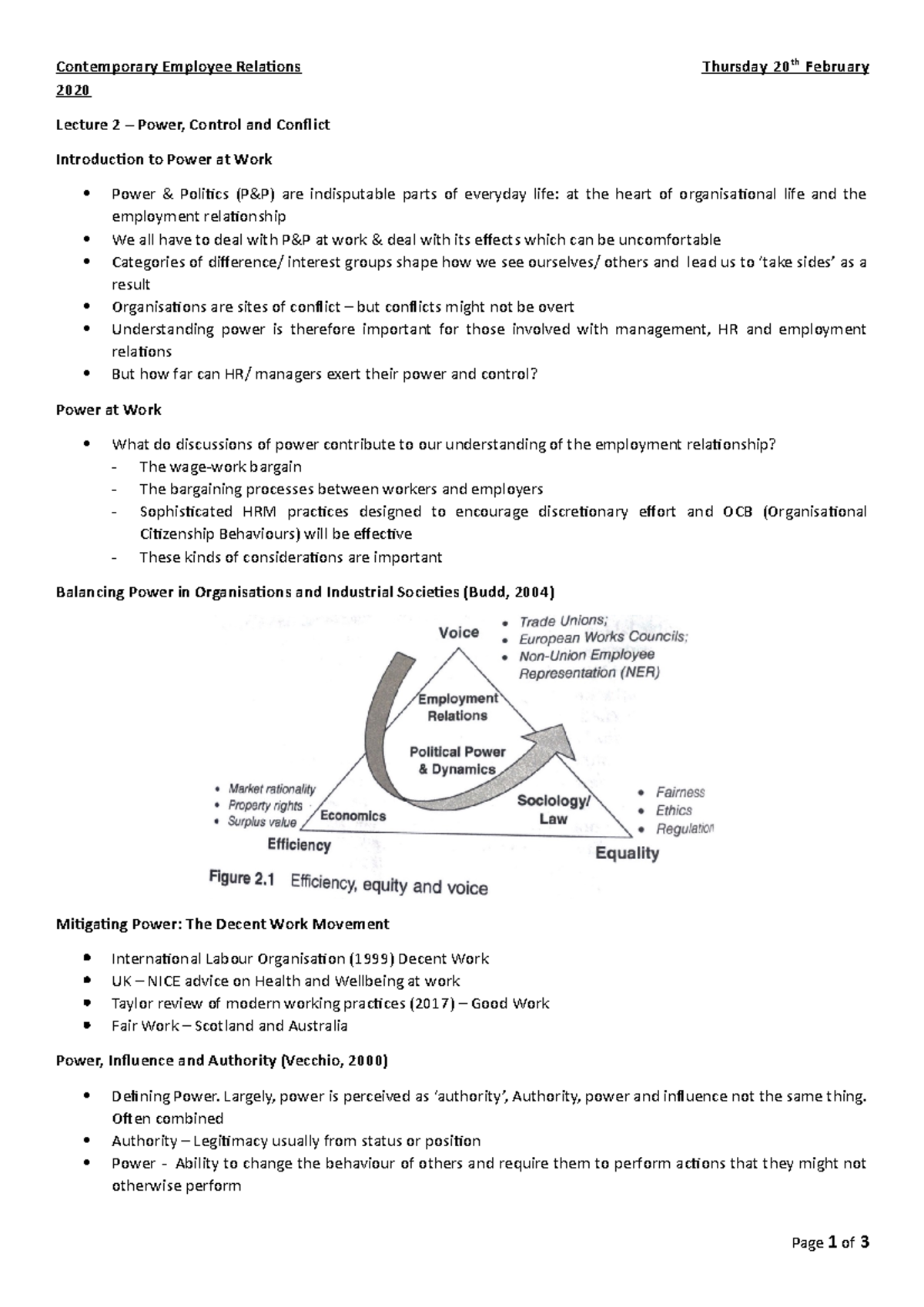 Contemporary Employment Relations Lecture 2 Notes - Contemporary ...