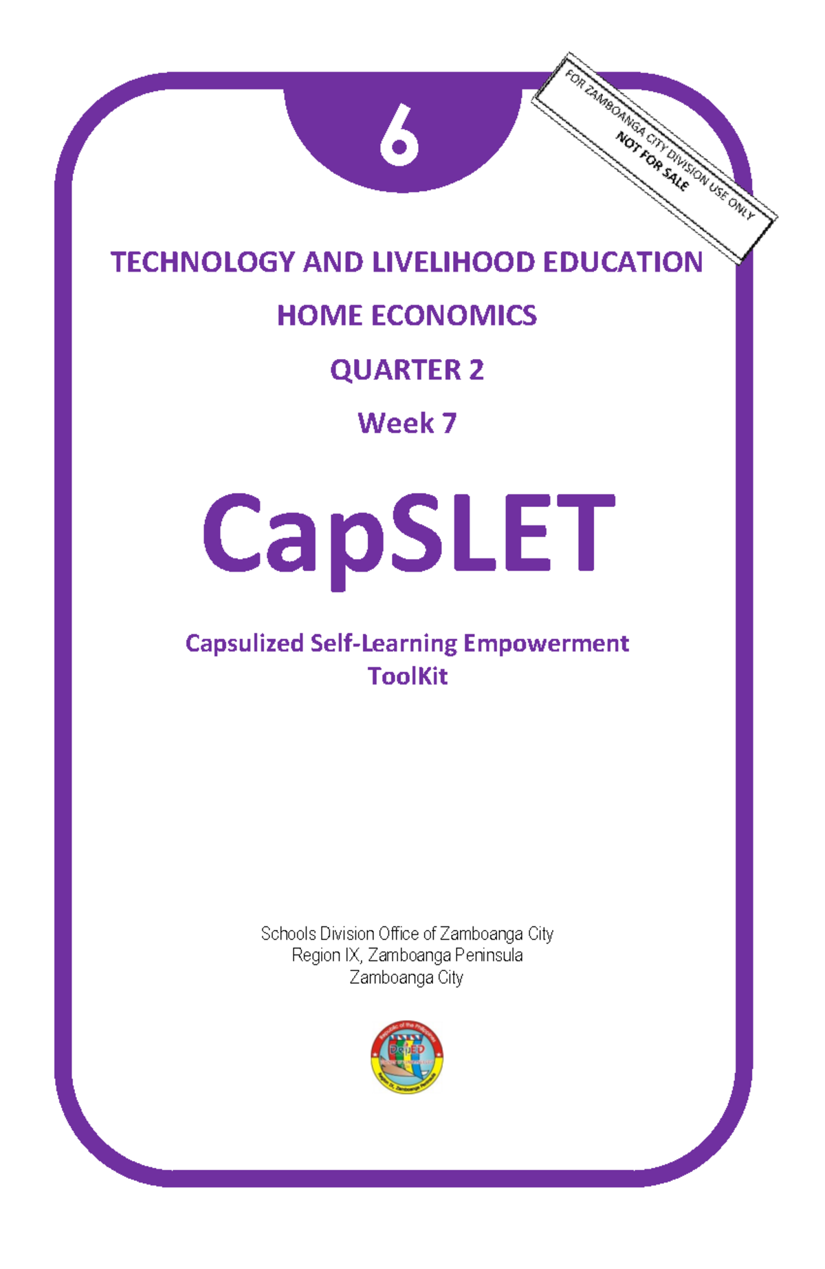 HE - week 7 - TLE lectures - TECHNOLOGY AND LIVELIHOOD EDUCATION HOME ...