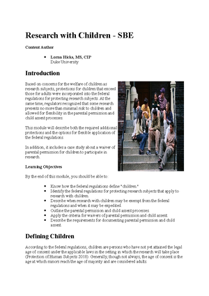 Ethics Populations in Research Requiring Additional Considerations and - Populations in Research ...