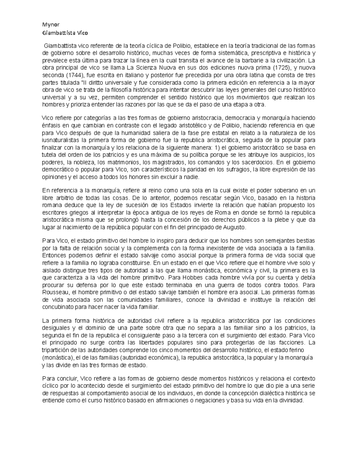 Filosofo Vico resumen - Mynor Giambattista Vico Giambattista vico ...