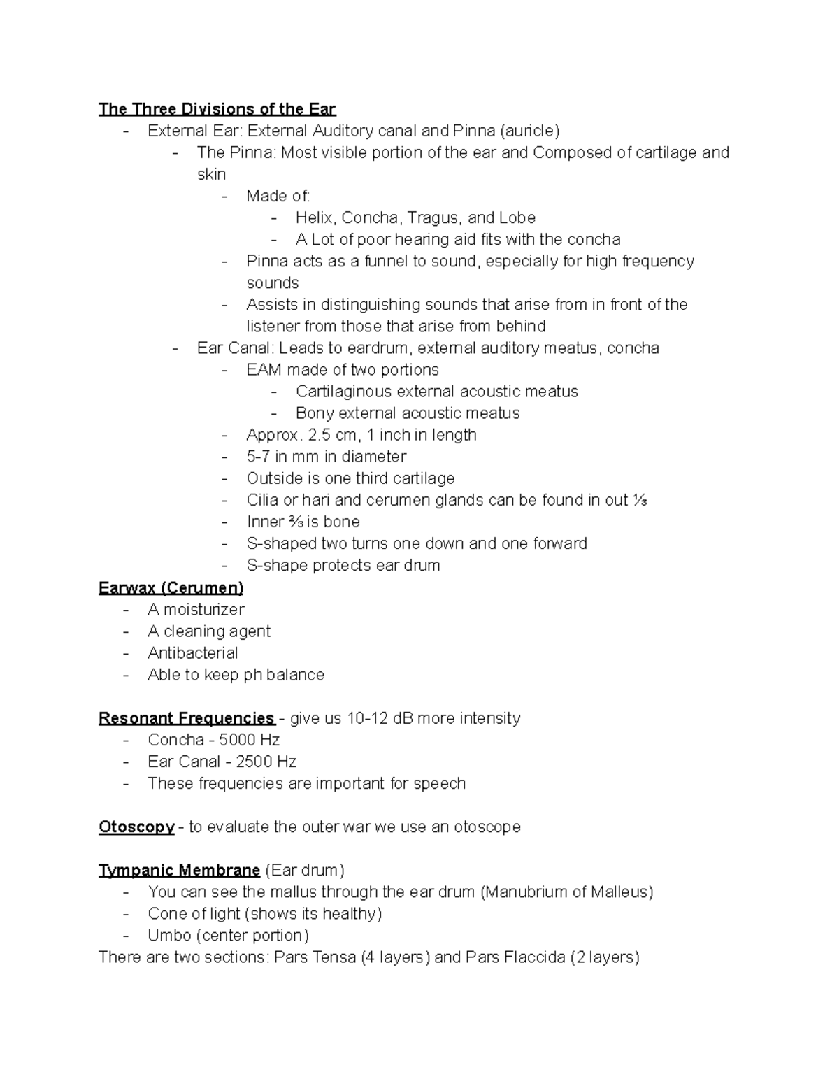 Anatomy and Physiology of the Outer Ear - The Three Divisions of the ...