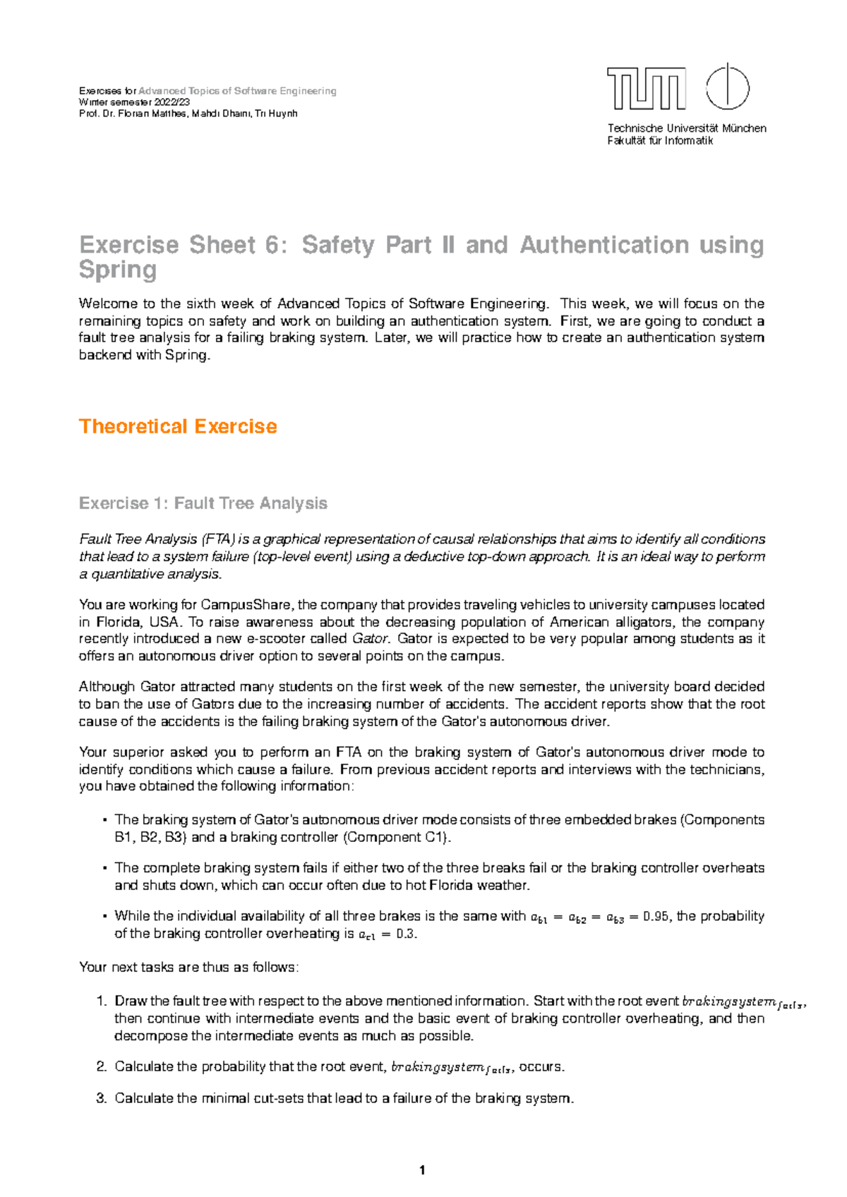 Exercise Sheet 06 - Exercises for Advanced Topics of Software ...