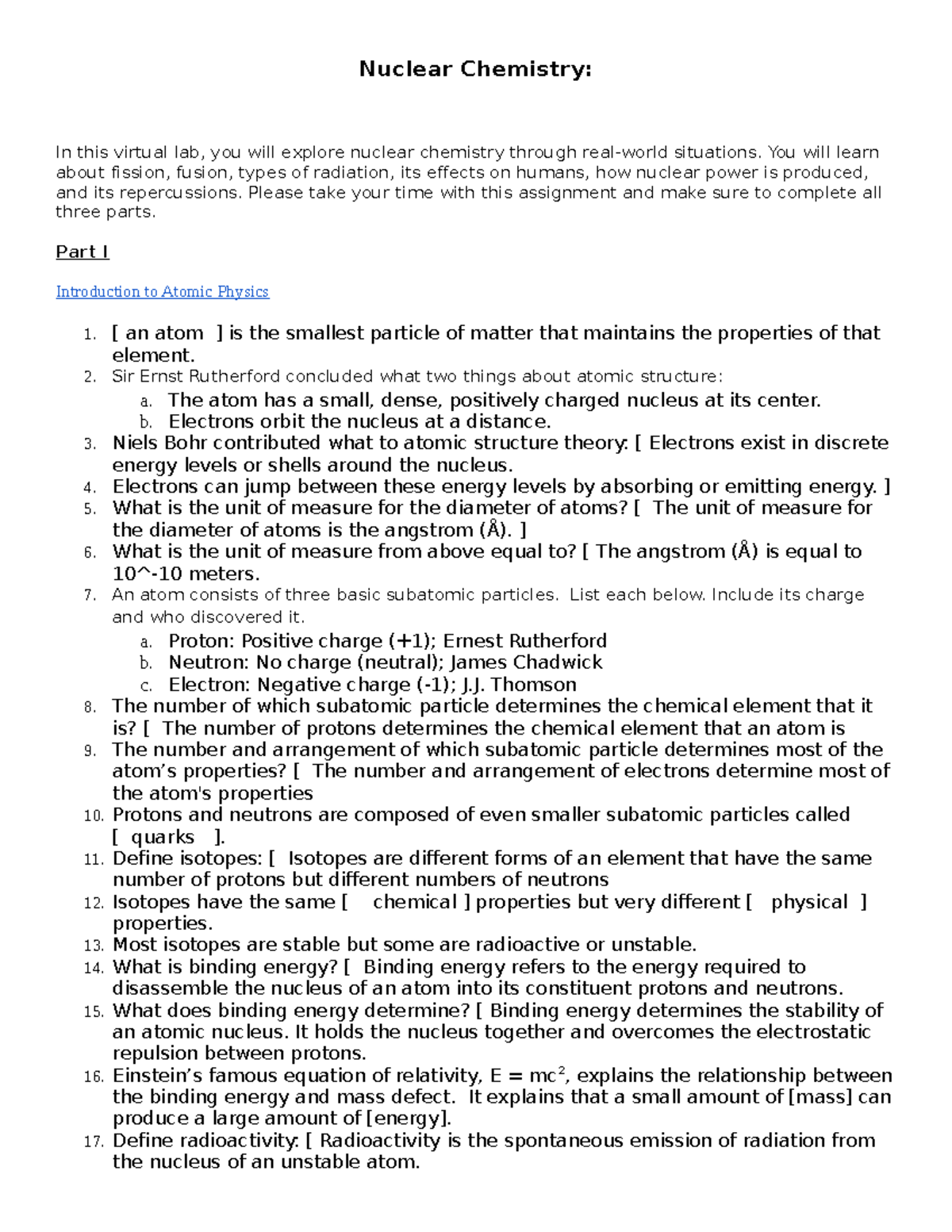 Nuclear Chemistry Virtual Lab: Fission Fusion Radiation Nuclear Power ...