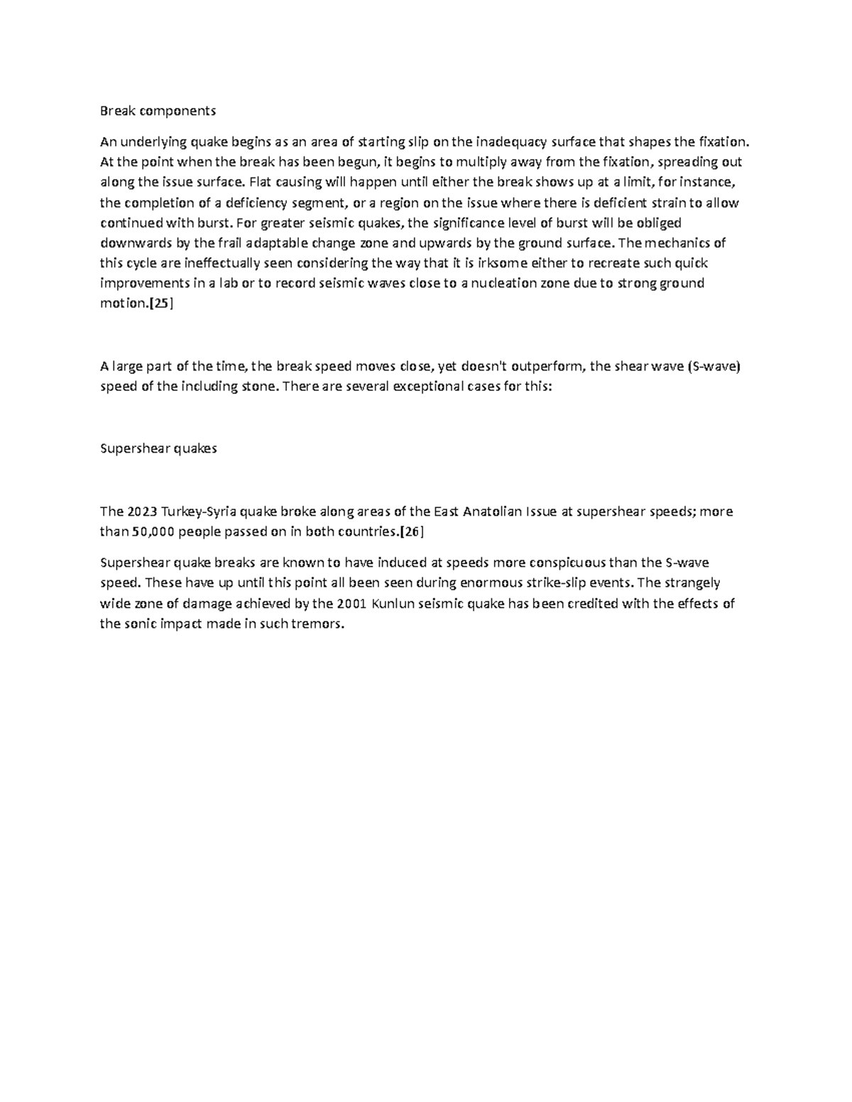 Break components - practise materials only - Break components An ...