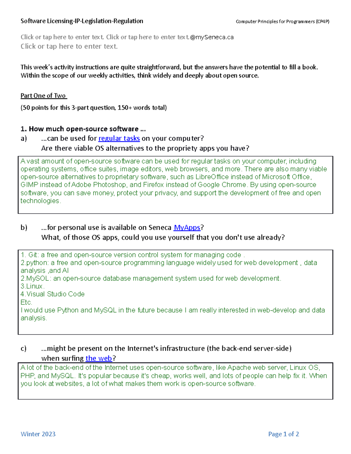 CP4P Software Licensing-IP-Legislation-Regulation Activity Answers ...