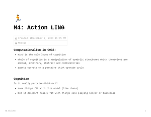 Introduction To Cognitive Systems Assignment 2 - COGS 200 Second Assignment Due 15 October, 2015 ...