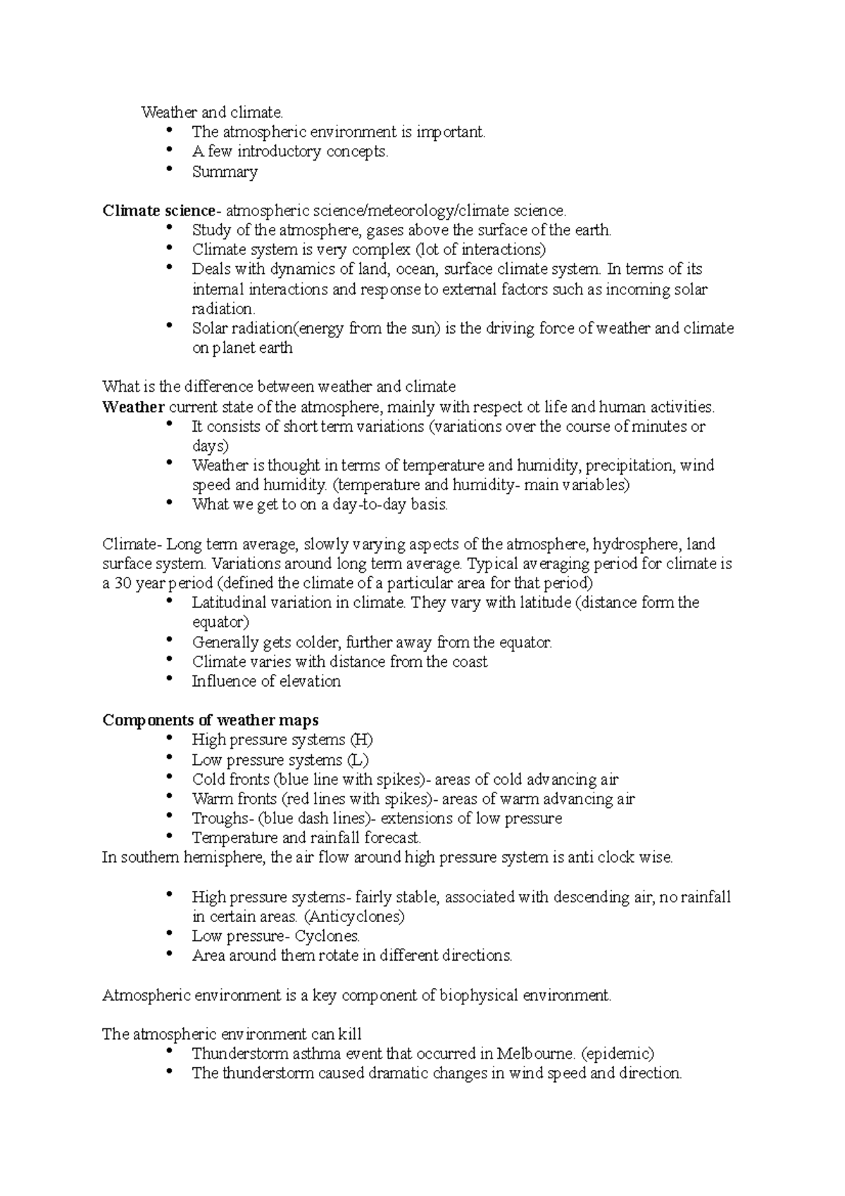 L-15 Atmospheric environment - Weather and climate. The atmospheric ...