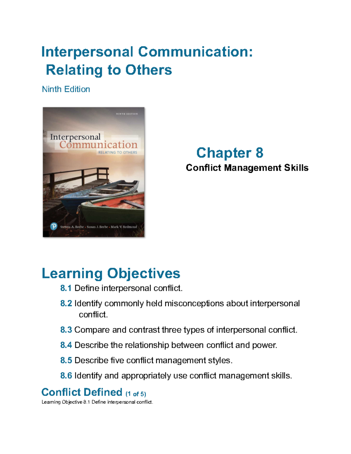 Untitled document - Interpersonal Communication: Relating to Others Ninth Edition Chapter 8 ...