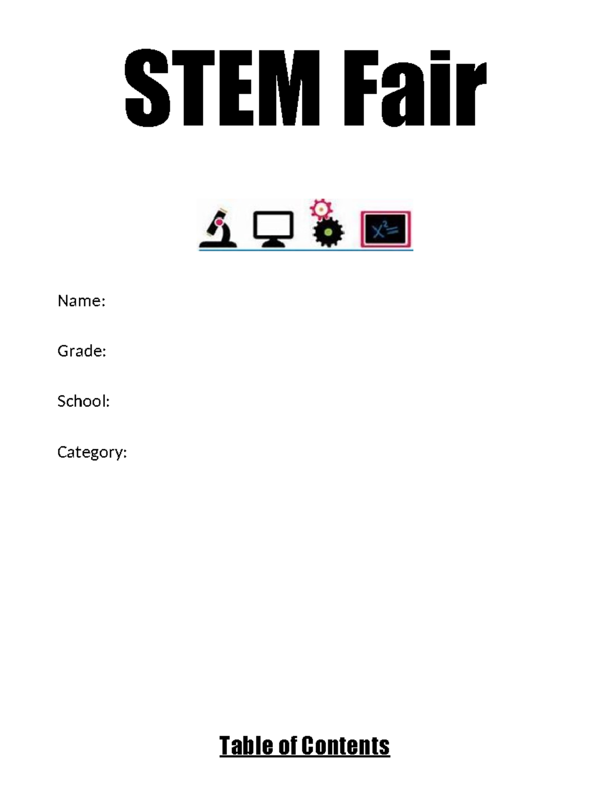 2021-22 Digital Notebook for STEM Fair Earth and Space, Life, Physical ...
