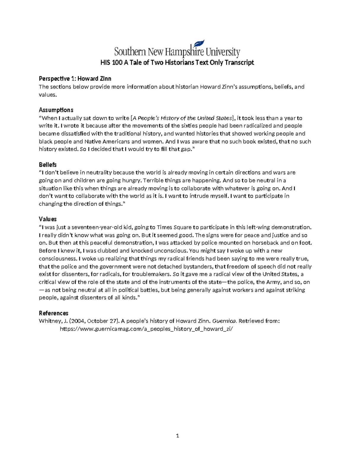 HIS 100 A Tale of Two Historians Text Only Transcript - HIS 100 A Tale ...