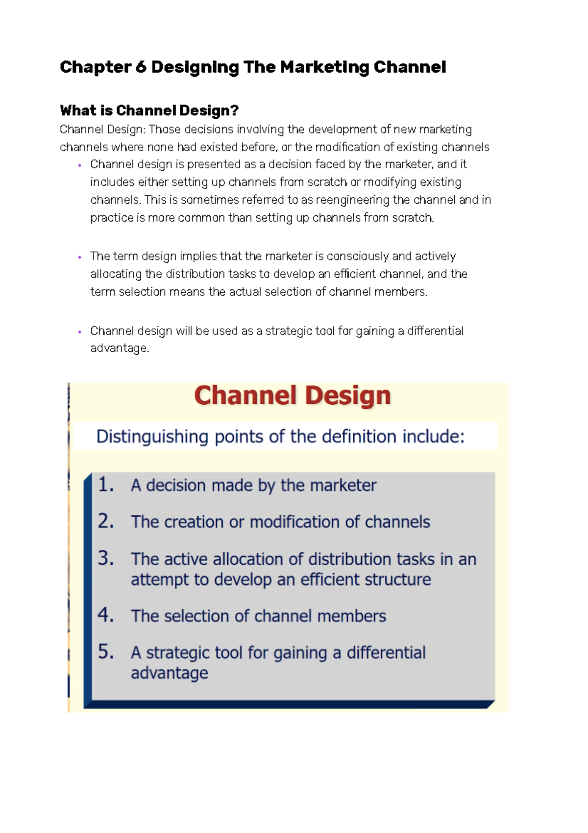 Chapter 6 Designing The Marketing Channel - Channel Design: Those ...