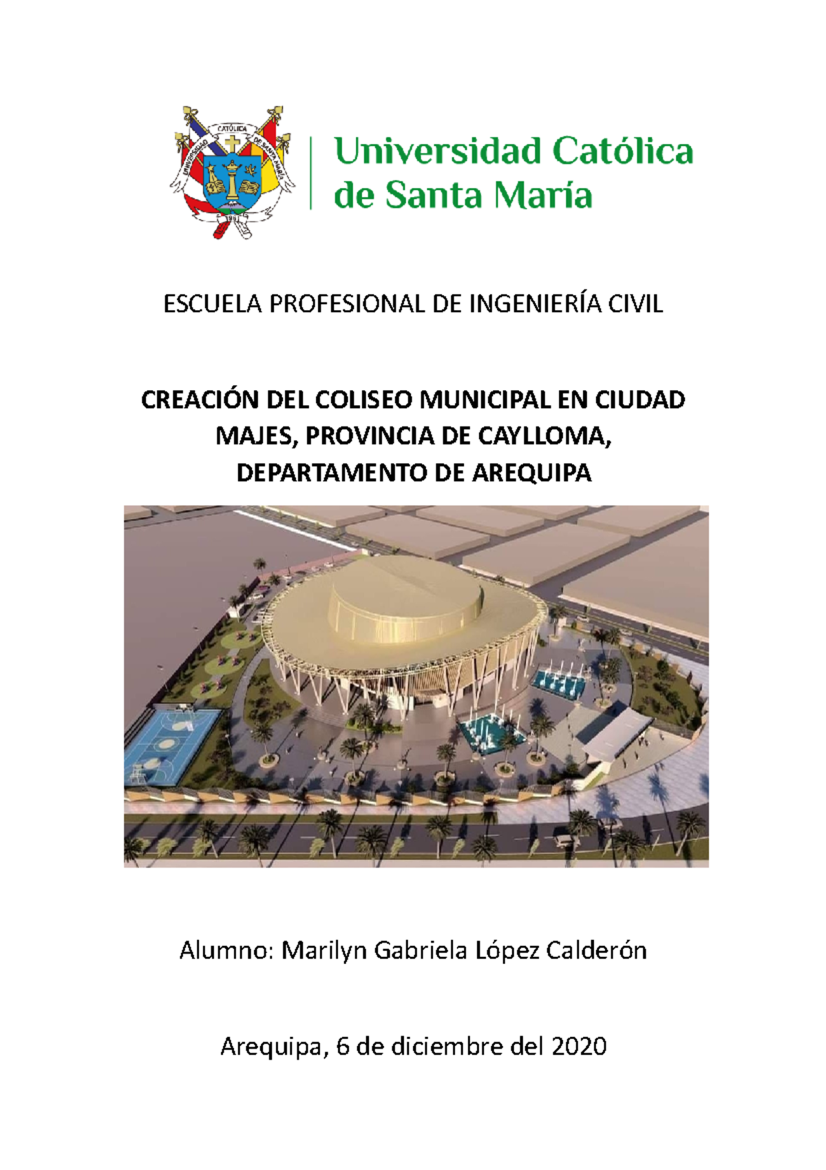 Creación DEL Coliseo Municipal EN Ciudad Majes- Avance - ESCUELA ...