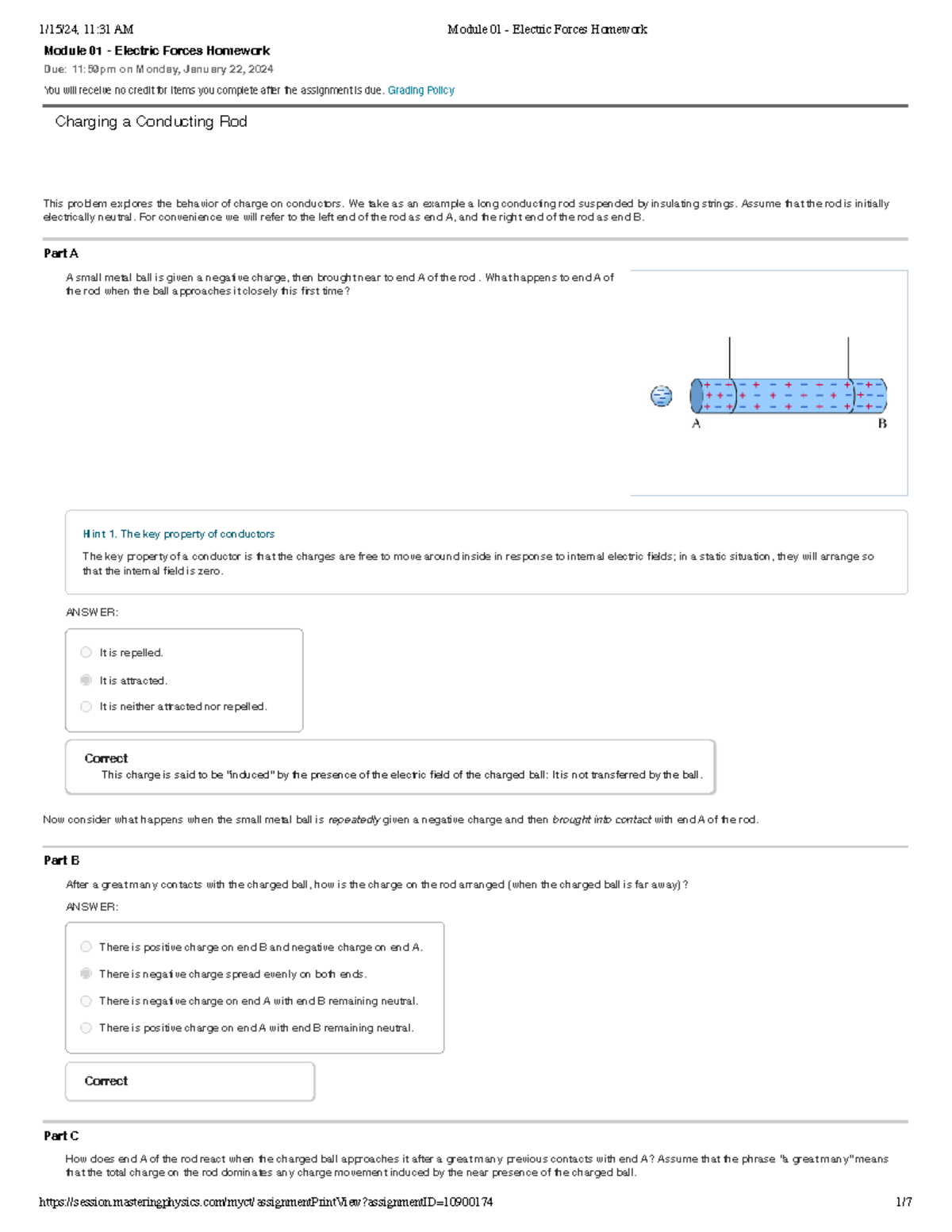 Module 01 - Electric Forces Homework - Module 01 - Electric Forces ...