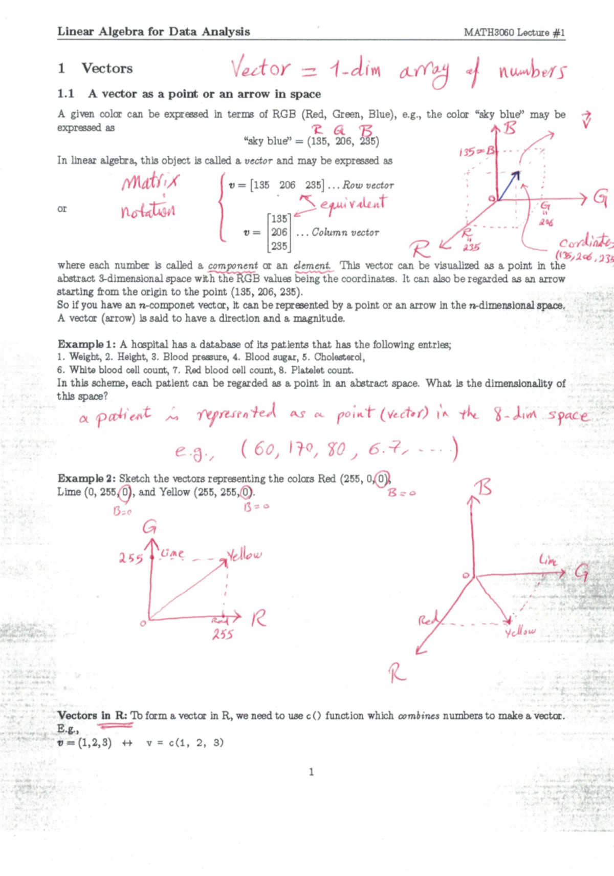 Lecture 1 - Linear Algebra - Detailed - 3060 - Studocu