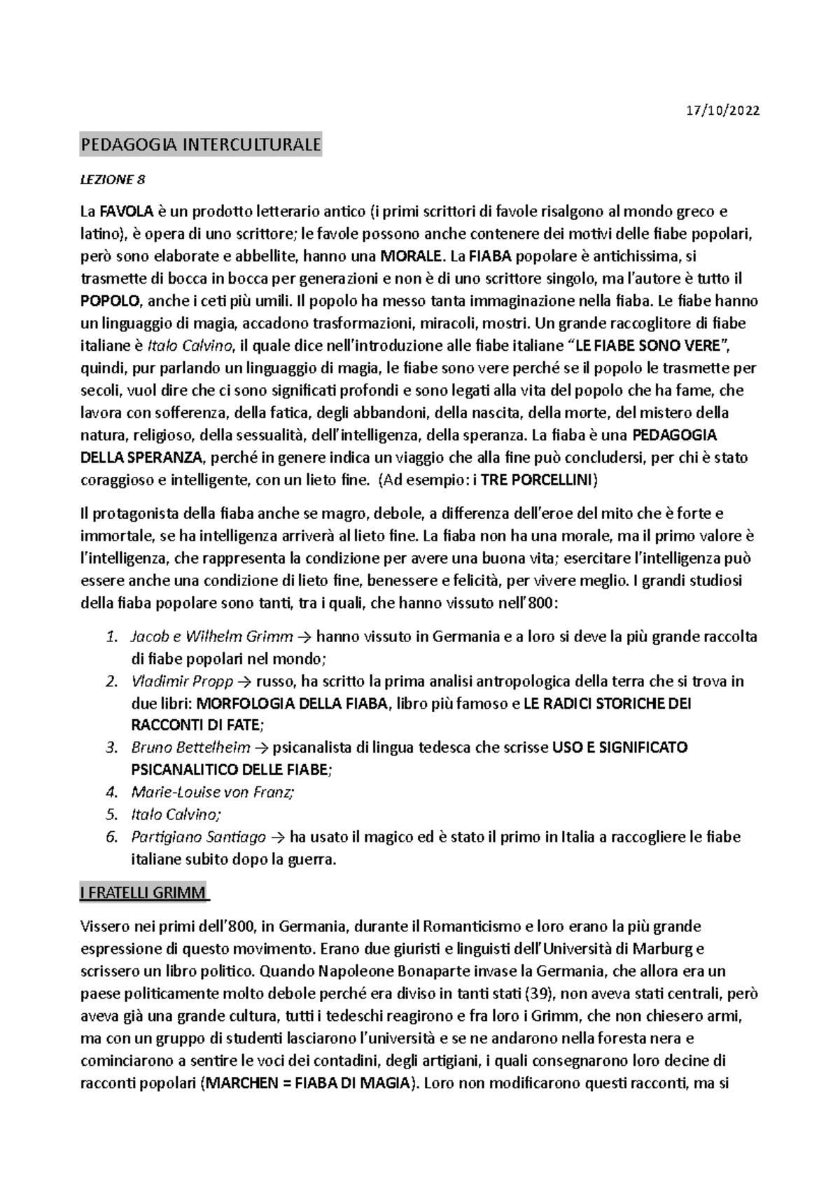 Pedagogia Interculturale - Lezione 8 - 17/10/ PEDAGOGIA INTERCULTURALE ...