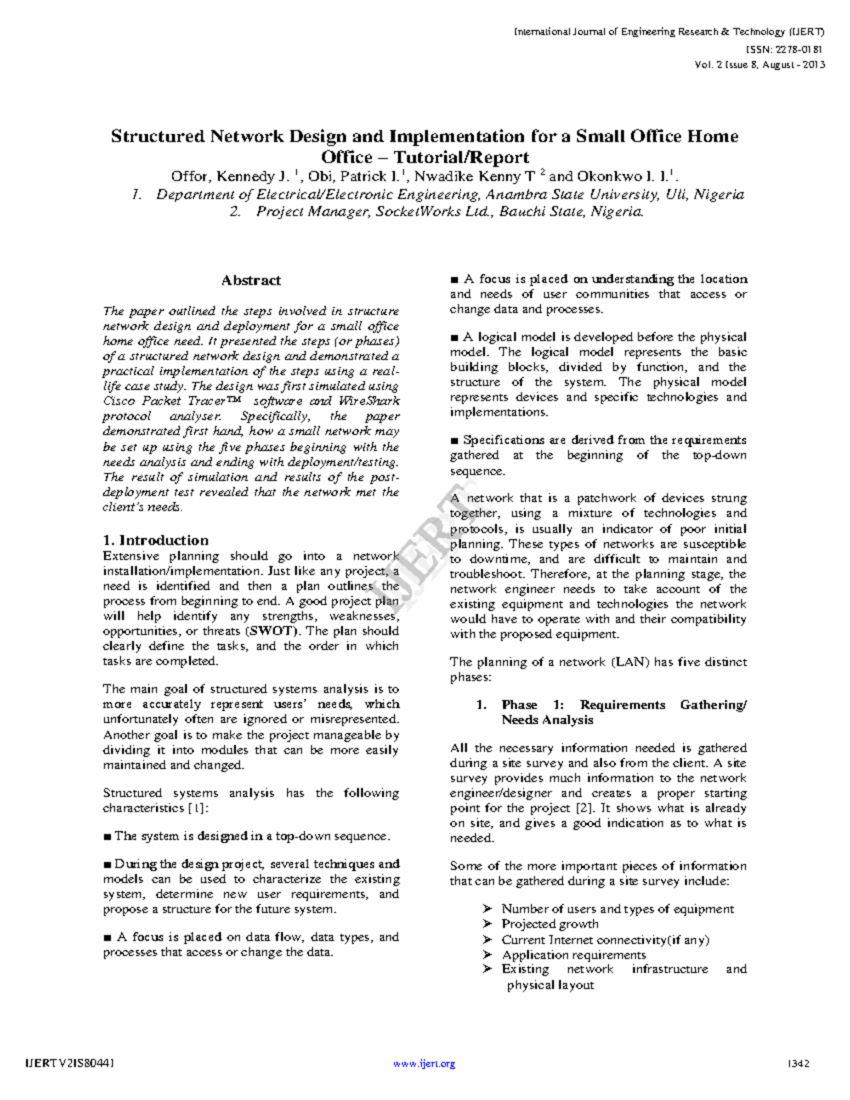 Structured network design and implementation for a small office home ...