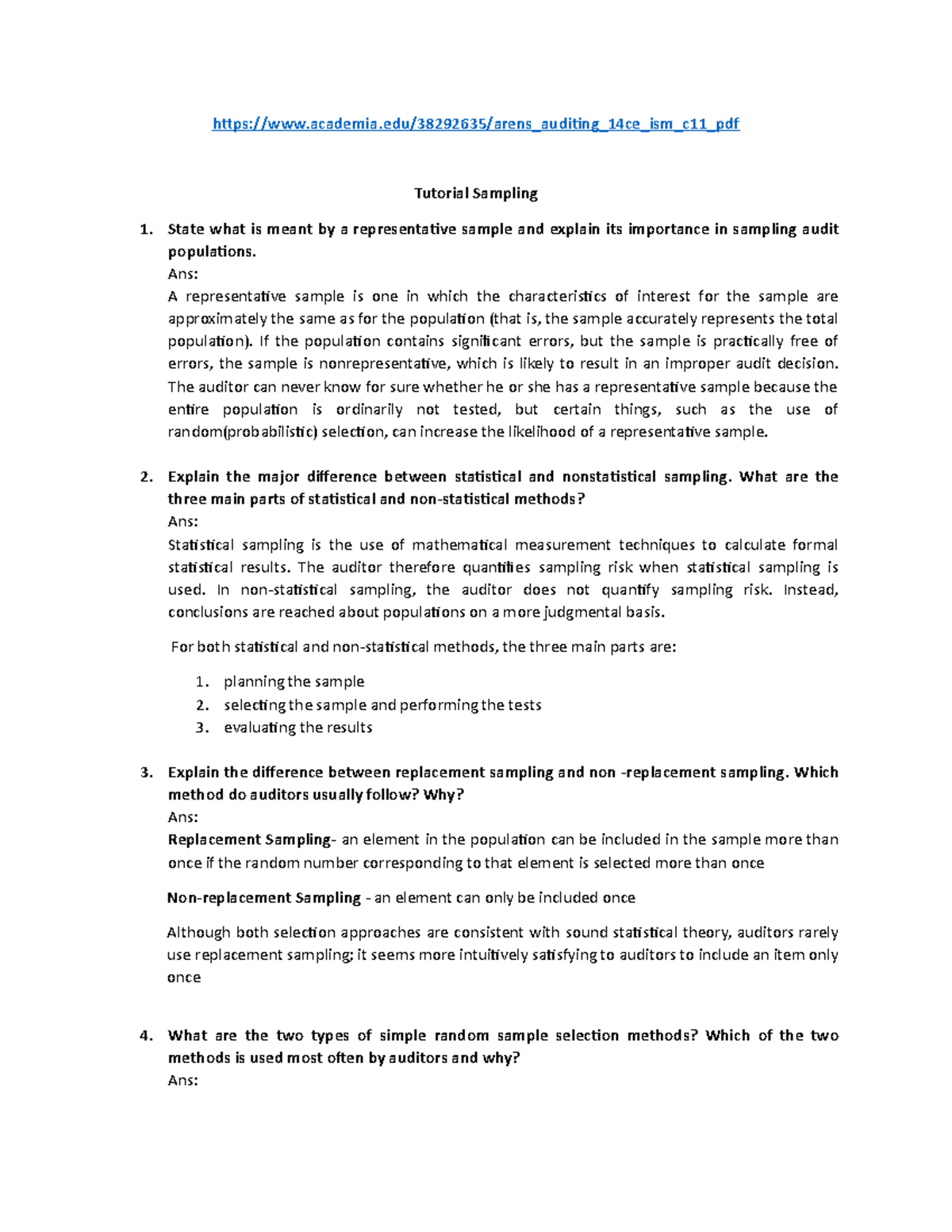 Sampling-Tutorial - Auditing 2_Chapter 6_Sampling_Tutorial and Practice ...
