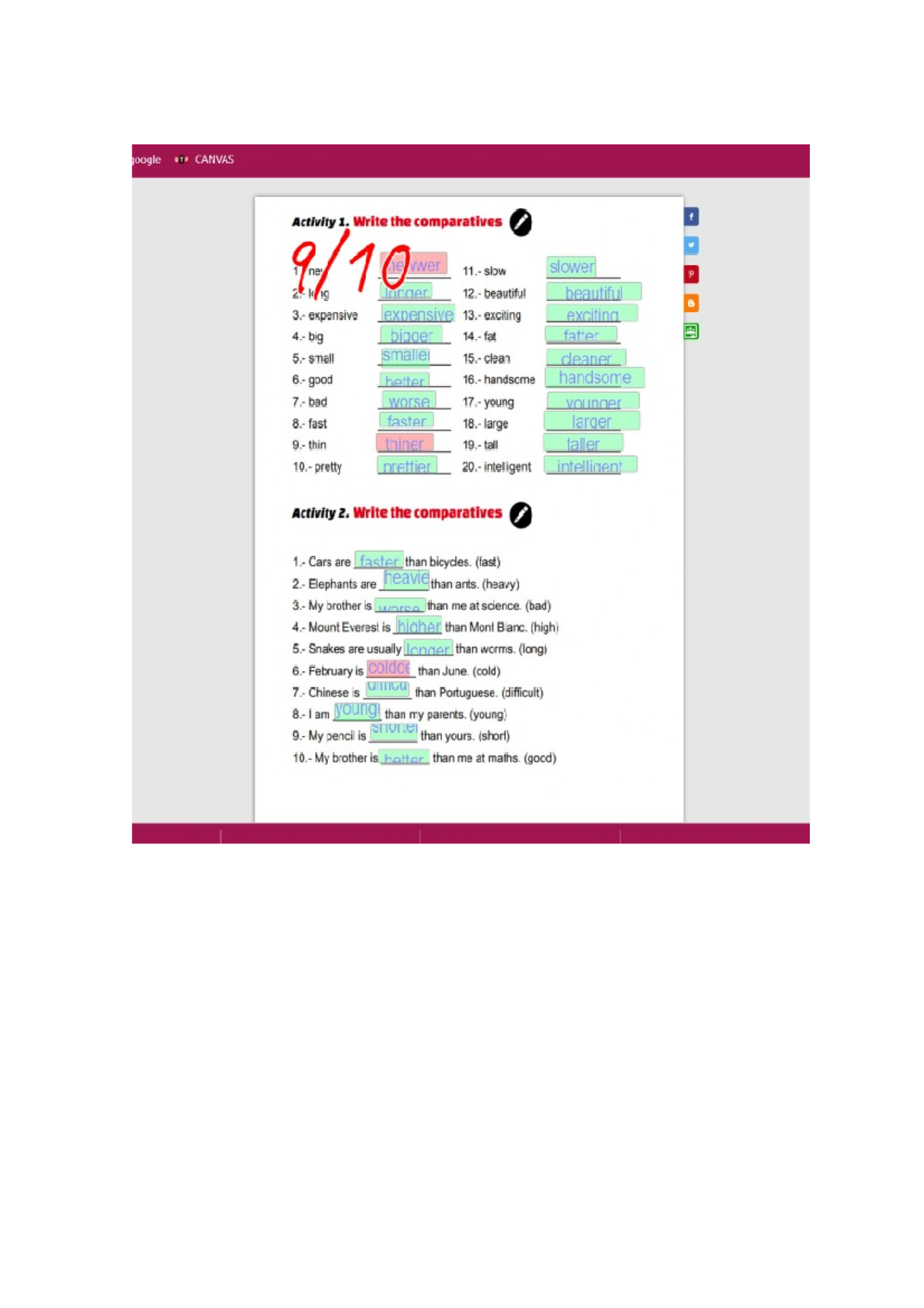 Classwork 5 - Ingles II - Studocu
