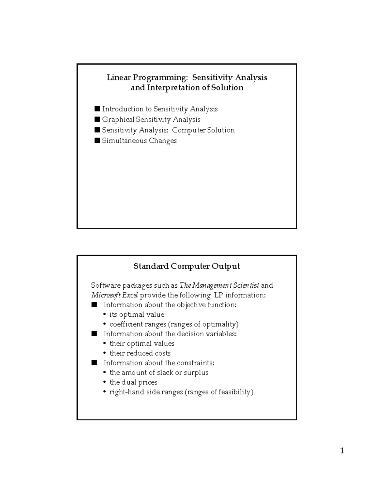 Ch03==Sensitivity Analysis [Compatibility Mode] 0 - Linear Programming ...