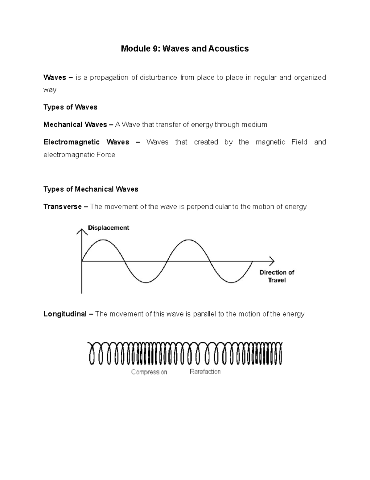 Module 9 - Waves and Acoustics - College Physics 1 - PangSU - Studocu