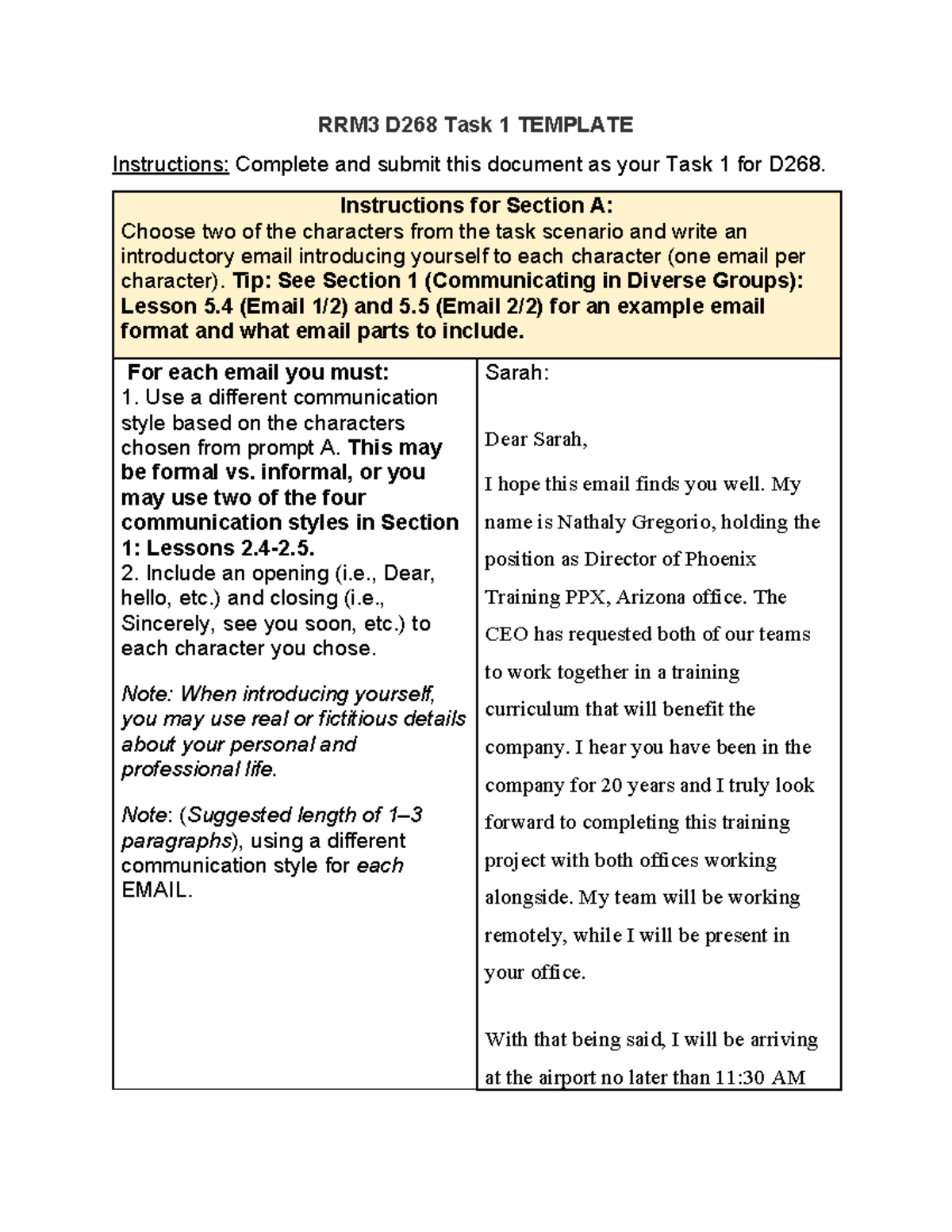 RRM3 TASK 1­ Introductory Messages - RRM3 D268 Task 1 TEMPLATE ...