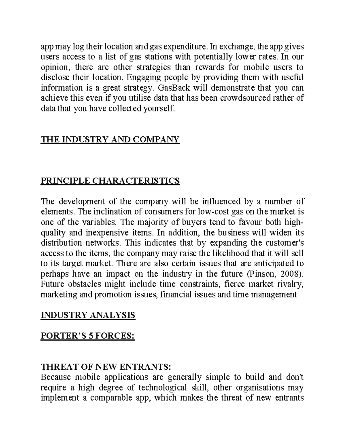 Gasback Business PLAN Part6 - app may log their location and gas expenditure. In exchange, the ...