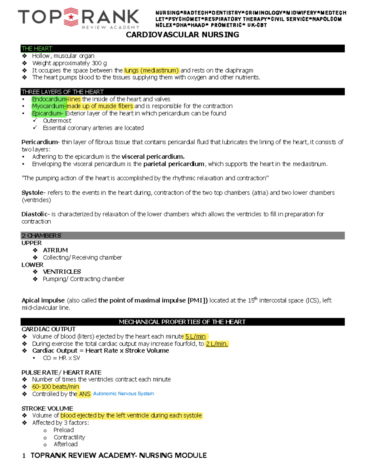 MS- Cardio - NOTES - LETPSYCHOMETRESPIRATORY THERAPYCIVIL ...